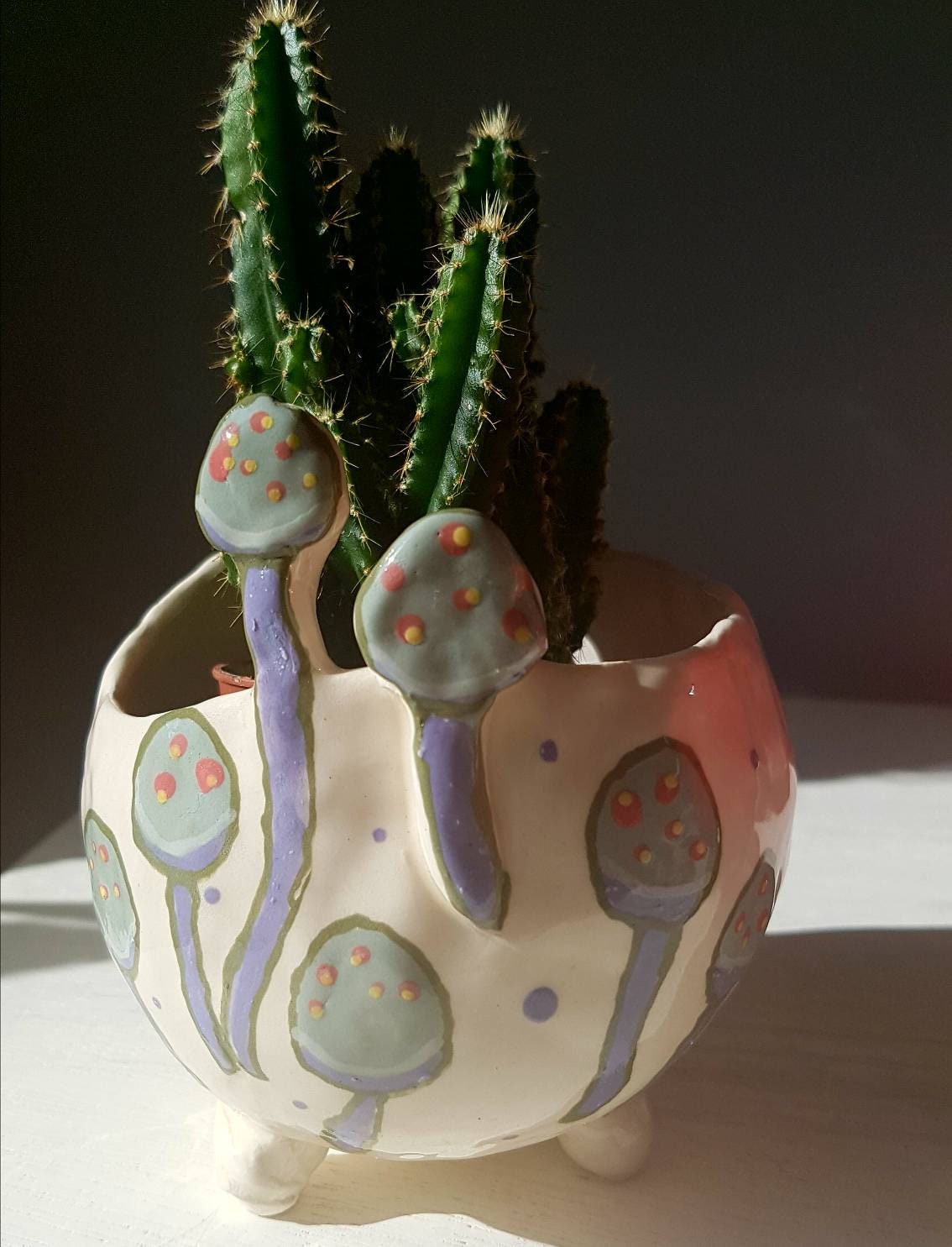 The Cool Shrooms Collection - Handmade Ceramic, Hanging Planter ...