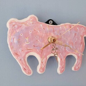 The Pink Tiger Clock! Hand Made Ceramic Wall Clock. Home Décor. Wall ...