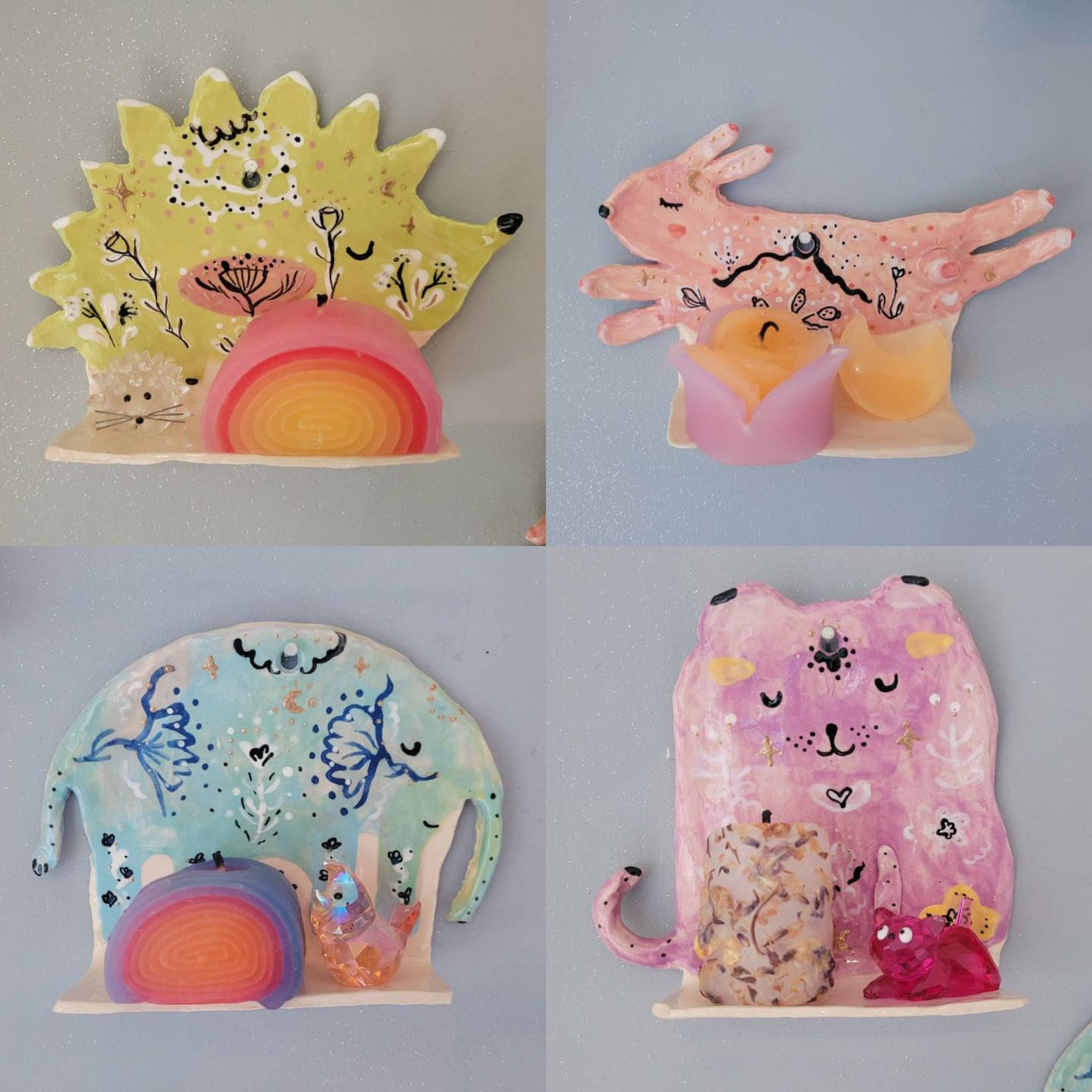 The Magic Animal Shrines! Handmade Ceramic Anima Wall Shelf, Candle ...