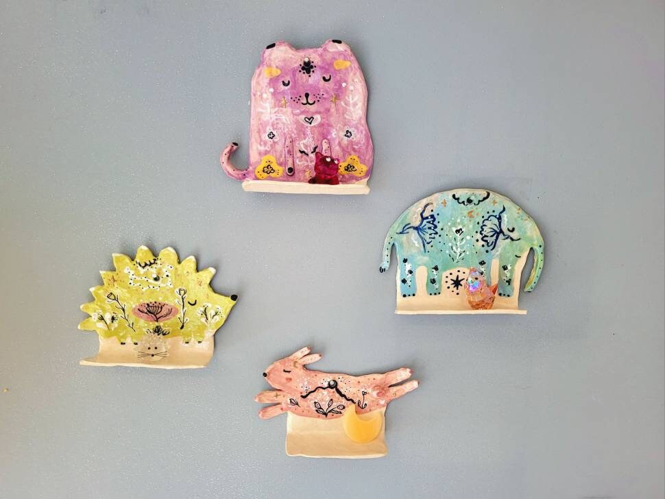 The Magic Animal Shrines! Handmade Ceramic Anima Wall Shelf, Candle ...