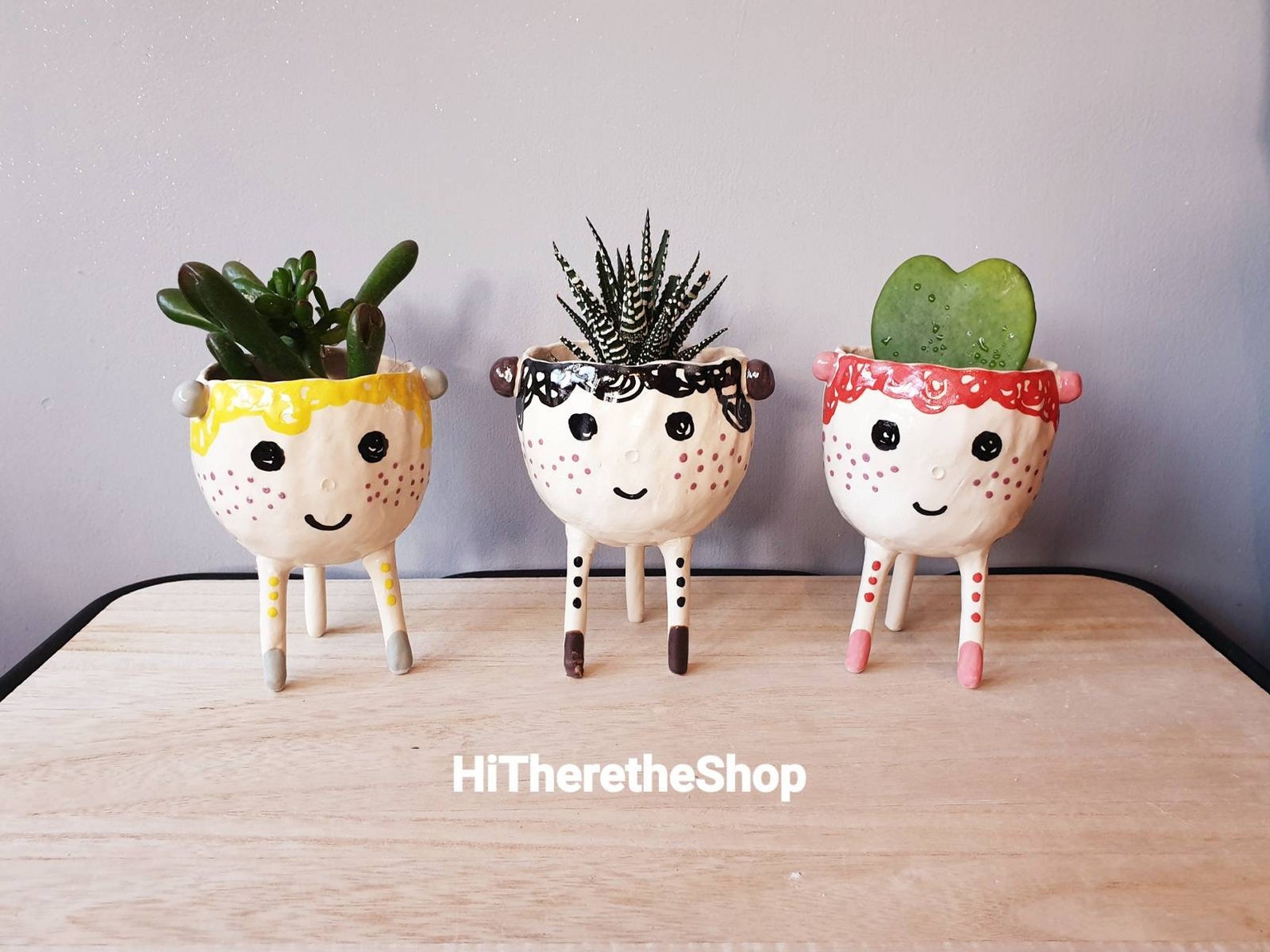 The Spotty Dotty Face Collection Handmade Ceramic Plant Pot | Etsy