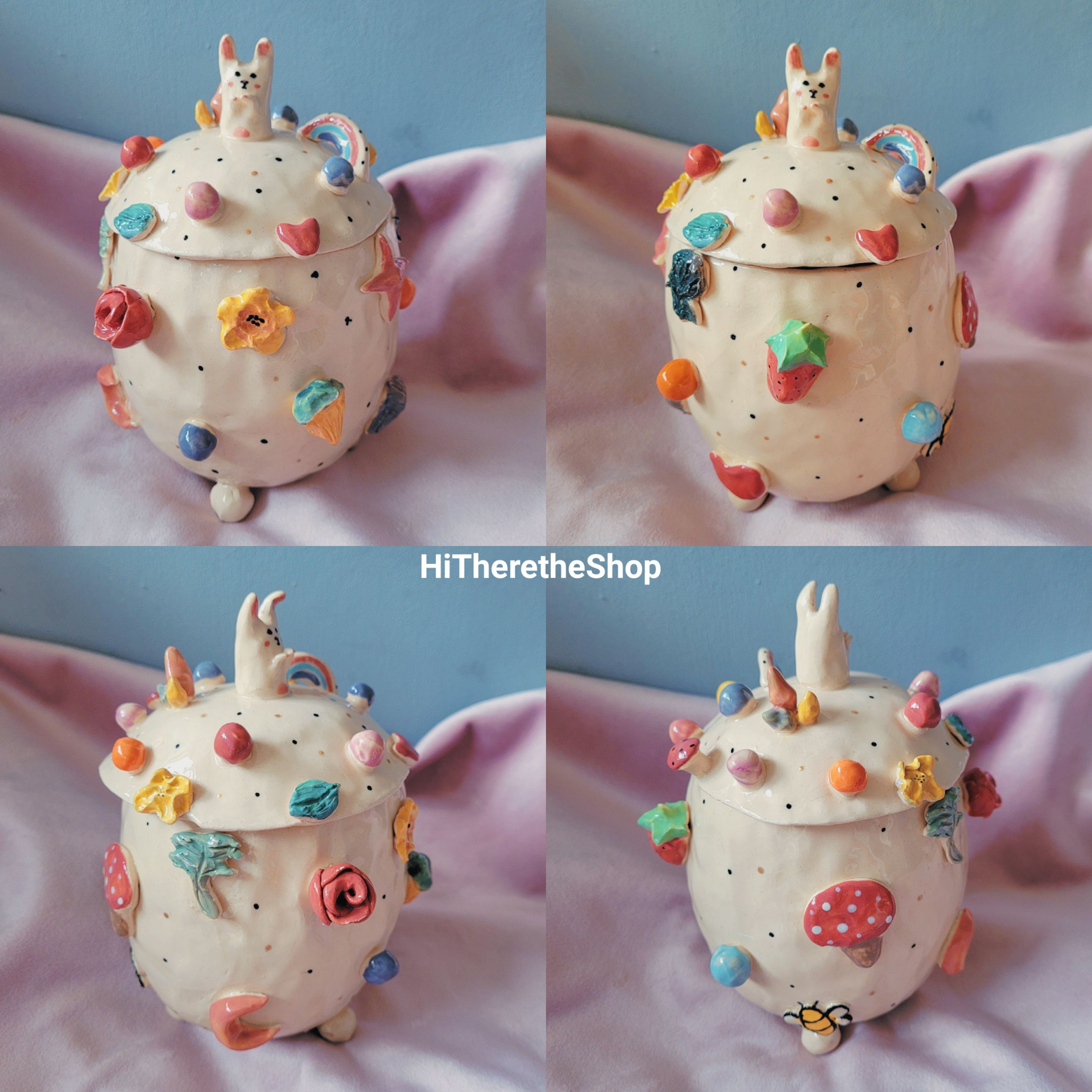 The Whimsical Jar of Bunny Secrets! Special Jar. Rose Mushroom Flower ...