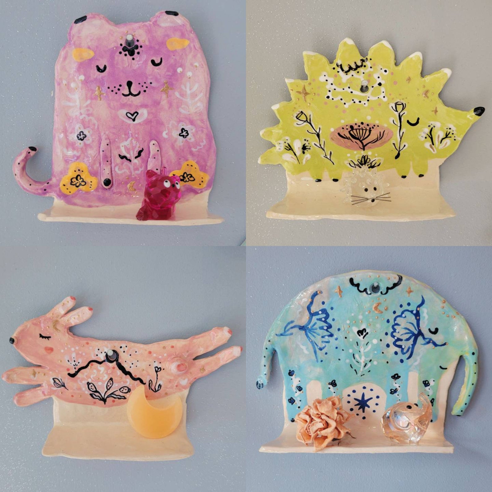 The Magic Animal Shrines! Handmade Ceramic Anima Wall Shelf, Candle ...