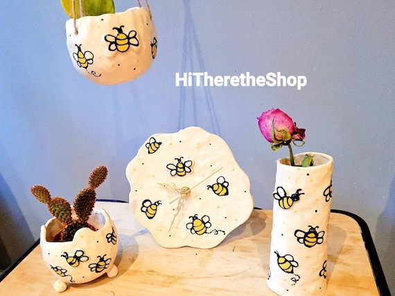 The Bee Collection Handmade Ceramic Planter Succulent Pot | Etsy