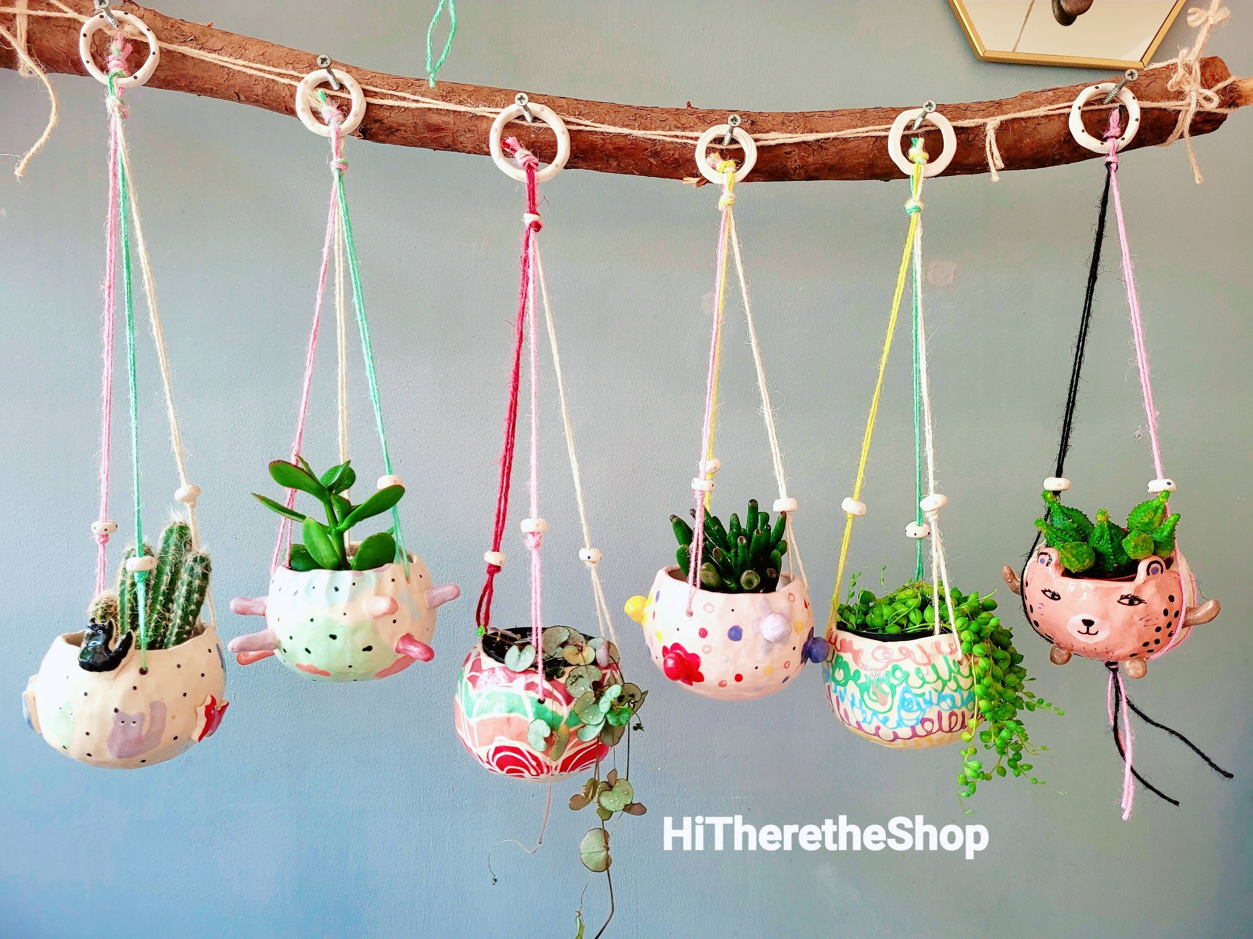 The Lush Pots Collection Handmade Ceramic hanging planters | Etsy