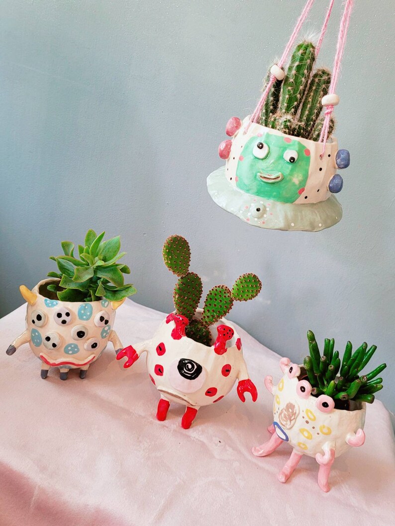 The Space Monster Alien Collection! Handmade Ceramic Plant Pot, Indoor ...