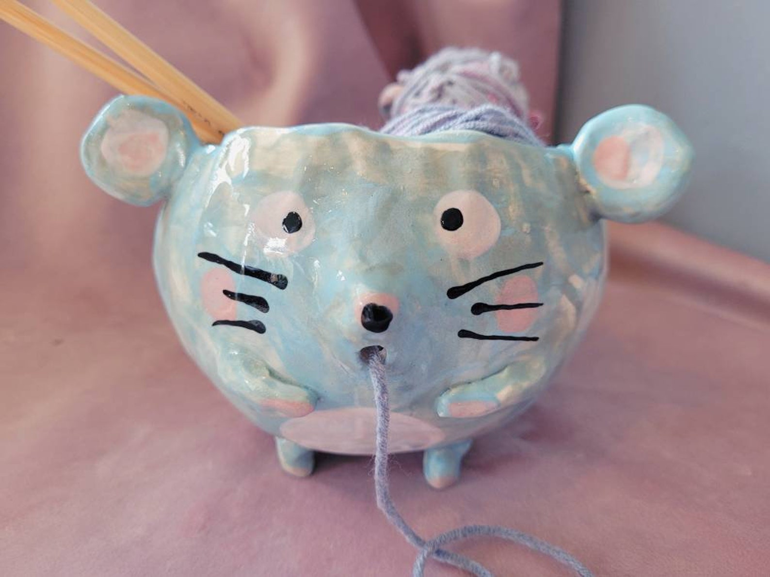 The Mouse & Cheese Yarn Bowl Handmade Ceramic Yarn Bowl. - Etsy