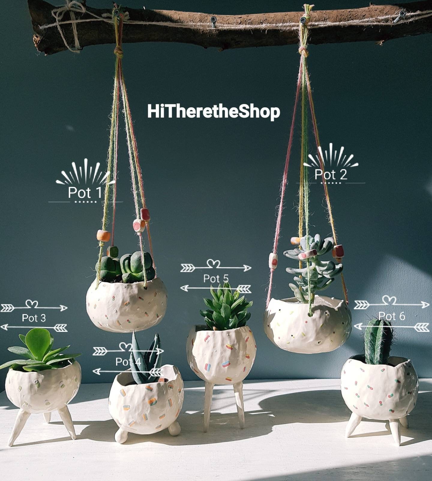 The Pills Collection Handmade Ceramic Plant Pot Hanging | Etsy UK