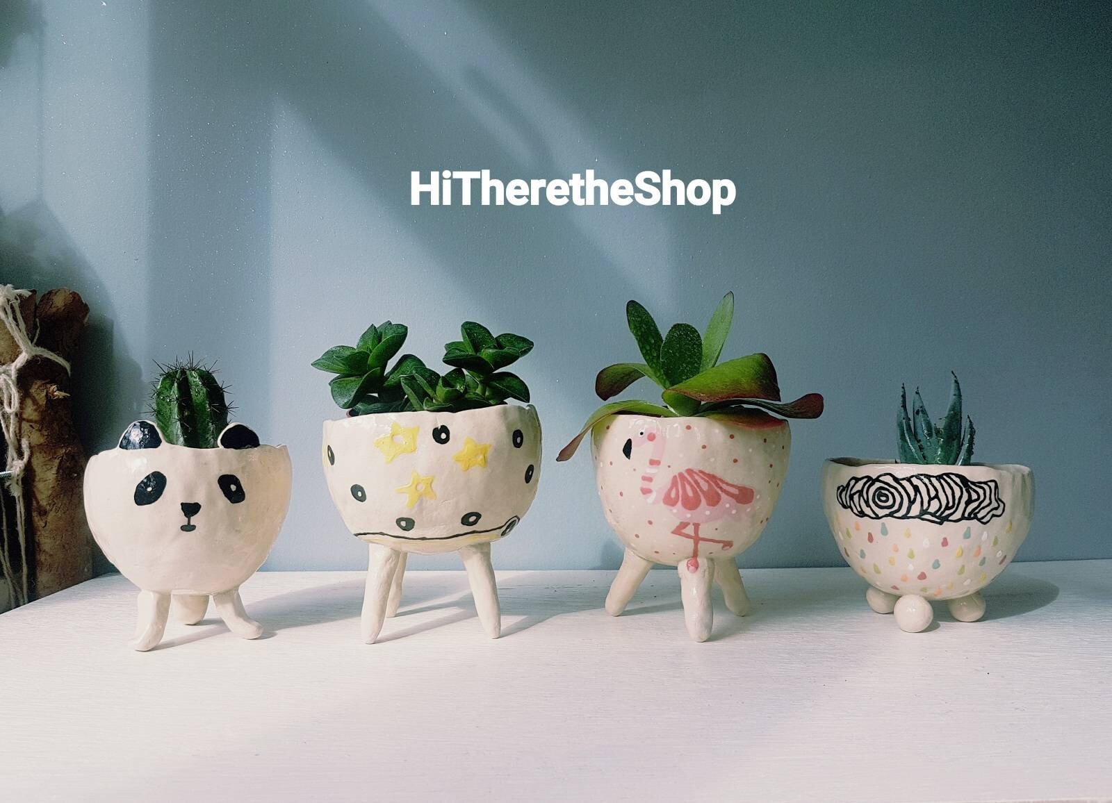 The Very Fun Collection Ceramic Handmade Succulent Pot - Etsy UK