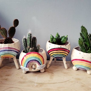 The Rainbow Pot Collection 2! Ceramic, Handmade Planter, Succulent Pot ...