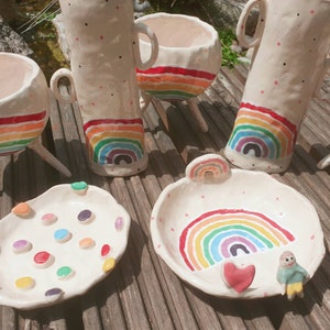 The Rainbow Pot Collection - Ceramic, Handmade Succulent Pot Cactus Pot ...