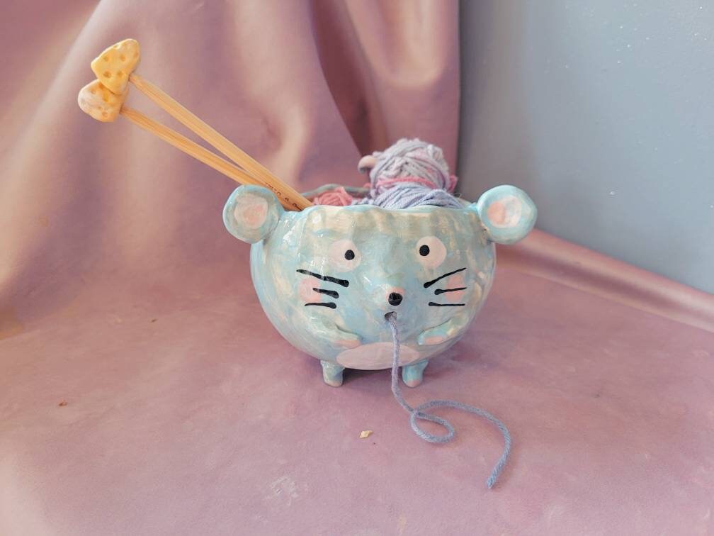 The Mouse & Cheese Yarn Bowl Handmade Ceramic Yarn Bowl. - Etsy