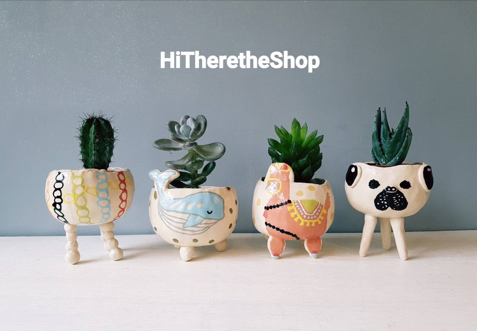 The Very Fun Collection 2 - Ceramic Handmade, Succulent Pot, Small ...