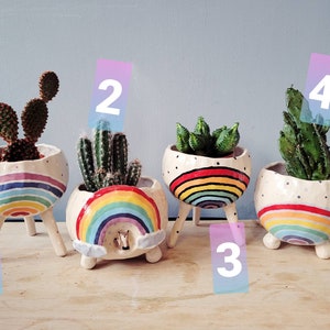 The Rainbow Pot Collection 2! Ceramic, Handmade Planter, Succulent Pot ...