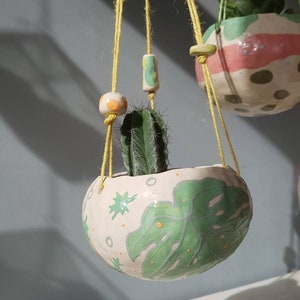 The Botanic Collection - Handmade Ceramic Hanging Planter, Plant Pot ...