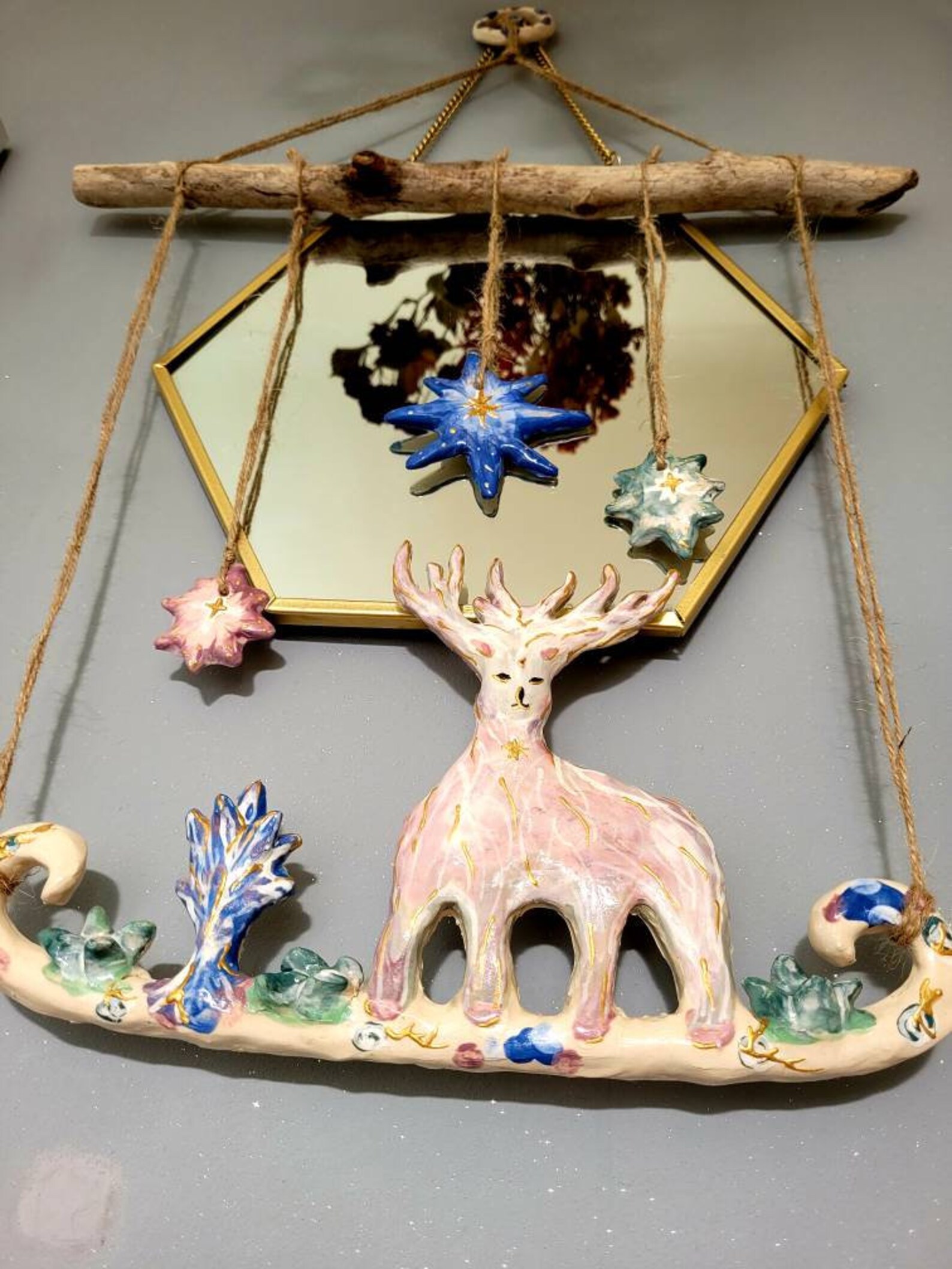 The Majestic White Stag! Handmade Ceramic Wall Hanging. God, Purity ...