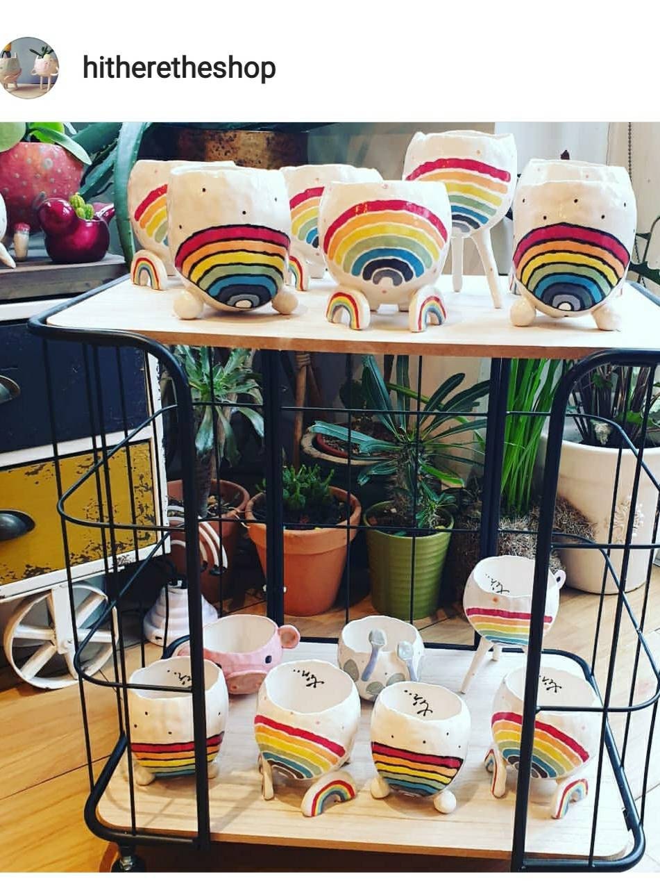 The Rainbow Pot Collection Ceramic Handmade Succulent Pot - Etsy UK