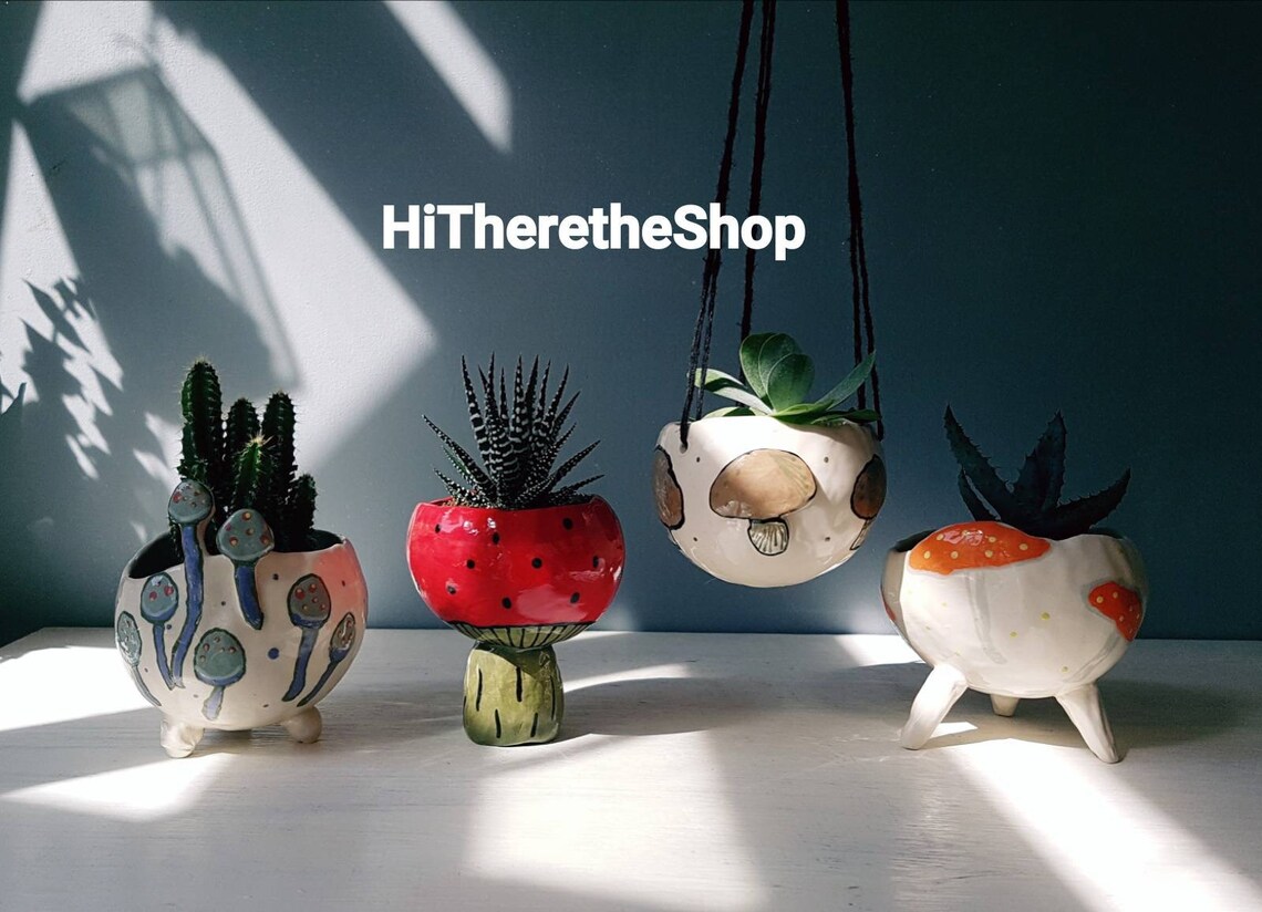The Cool Shrooms Collection Handmade Ceramic Hanging - Etsy