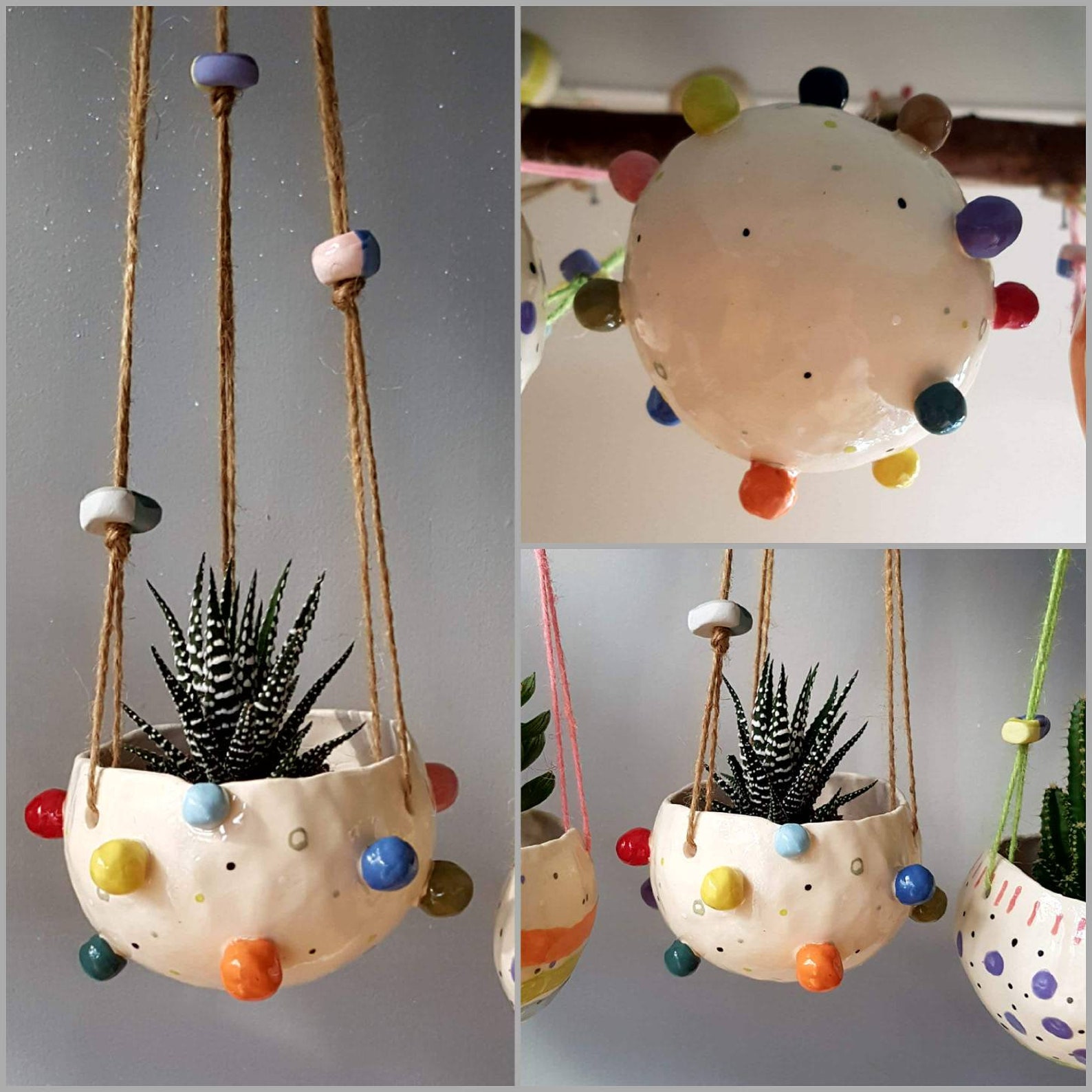 The Random Pots Collection - Handmade Ceramic Hanging Planters ...