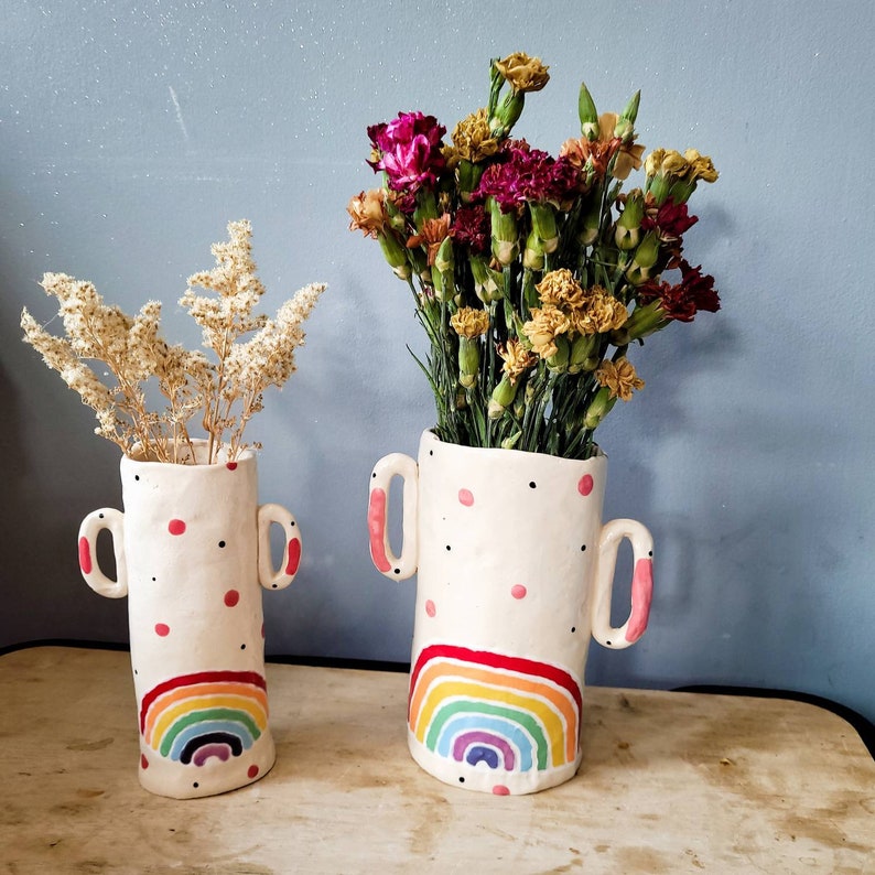 The Rainbow Vase. Handmade Ceramic Vase. Unique Gift Idea. Pottery ...