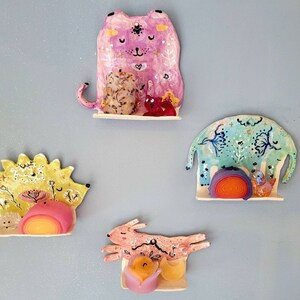 The Magic Animal Shrines! Handmade Ceramic Anima Wall Shelf, Candle ...