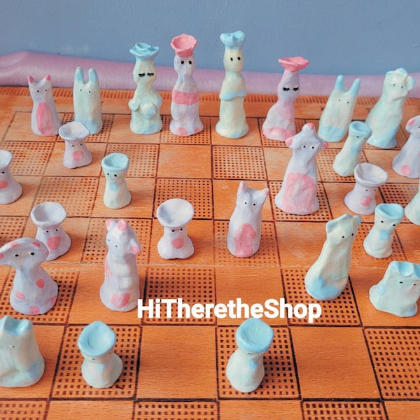 Ceramic Chess Set - Etsy