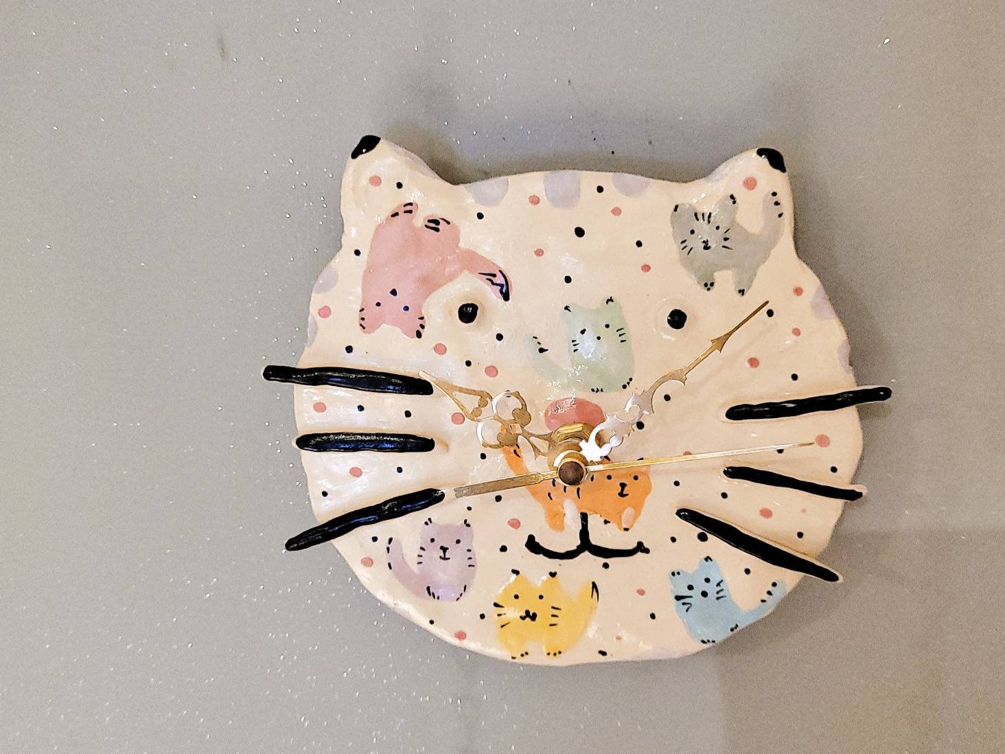 The Meow Clock! Hand Made Ceramic Clock. Home Décor. Wall Décor. Wall ...