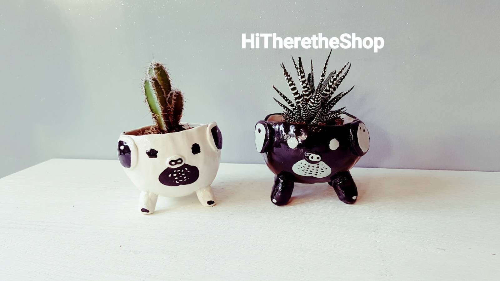 The Pug Friends Collection - Handmade Ceramic Plant Pot, Succulent Pot ...
