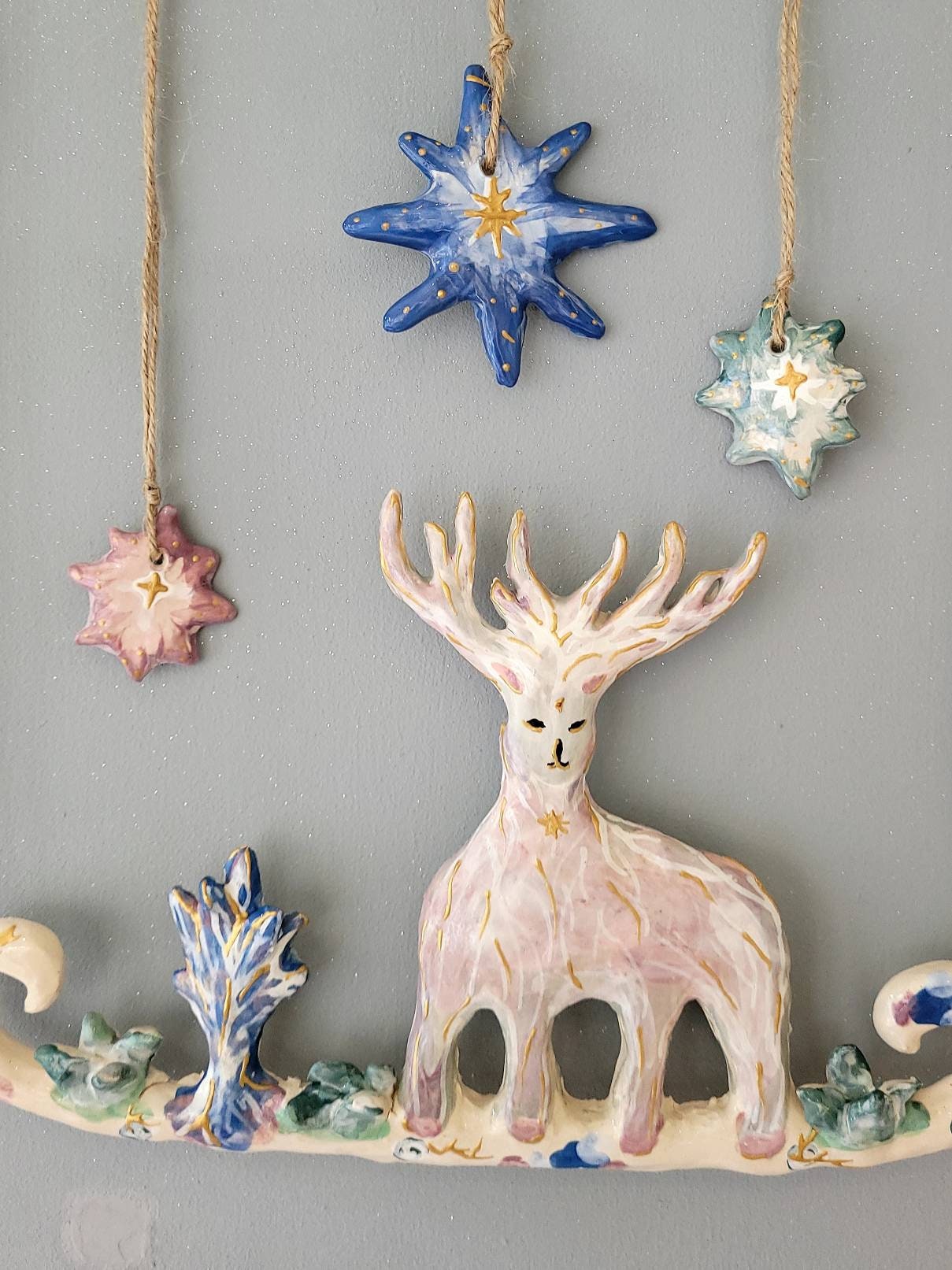 The Majestic White Stag! Handmade Ceramic Wall Hanging. God, Purity ...