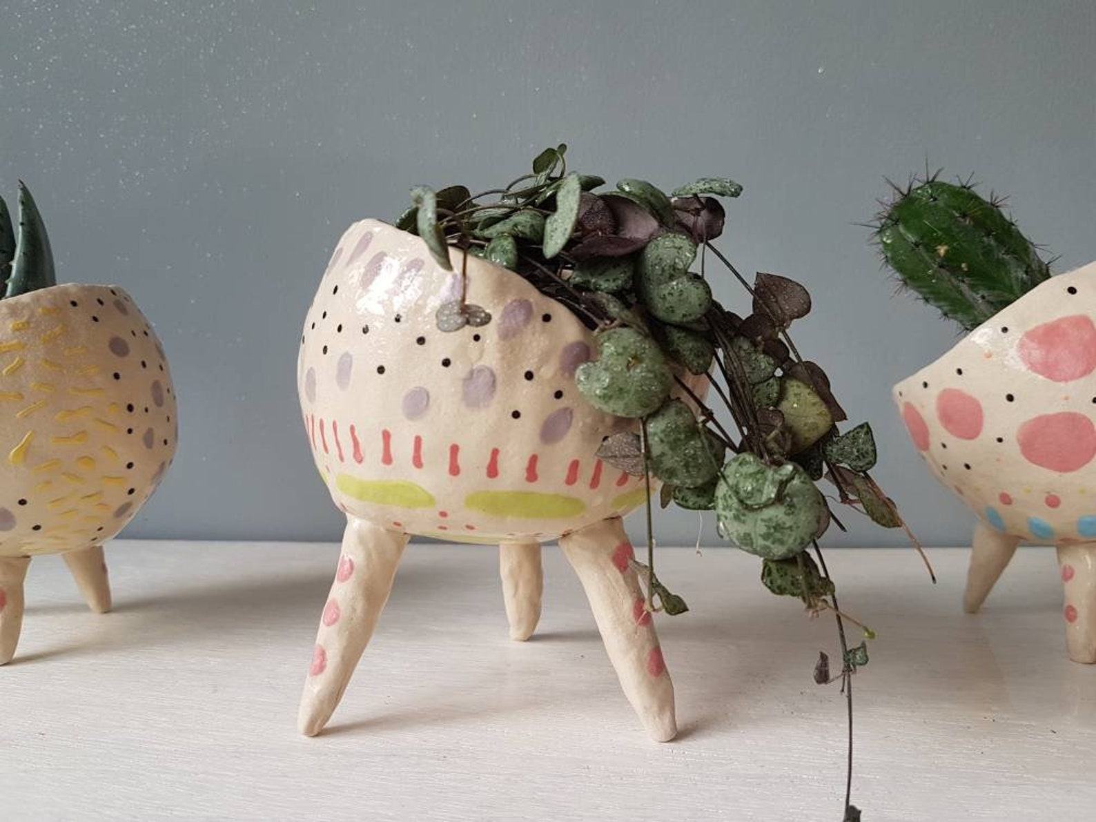 The Wonky Pot Collection - Handmade Ceramic Succulent Pot, Cactus Pot ...