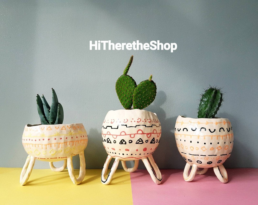 The Boho Bongo Collection - Handmade Ceramic Succulent Pot, Cactus Pot ...