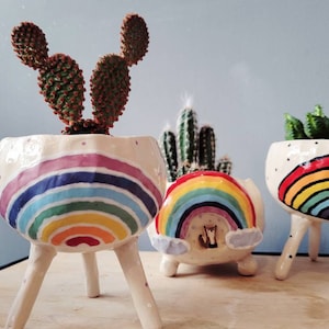 The Rainbow Pot Collection 2! Ceramic, Handmade Planter, Succulent Pot ...