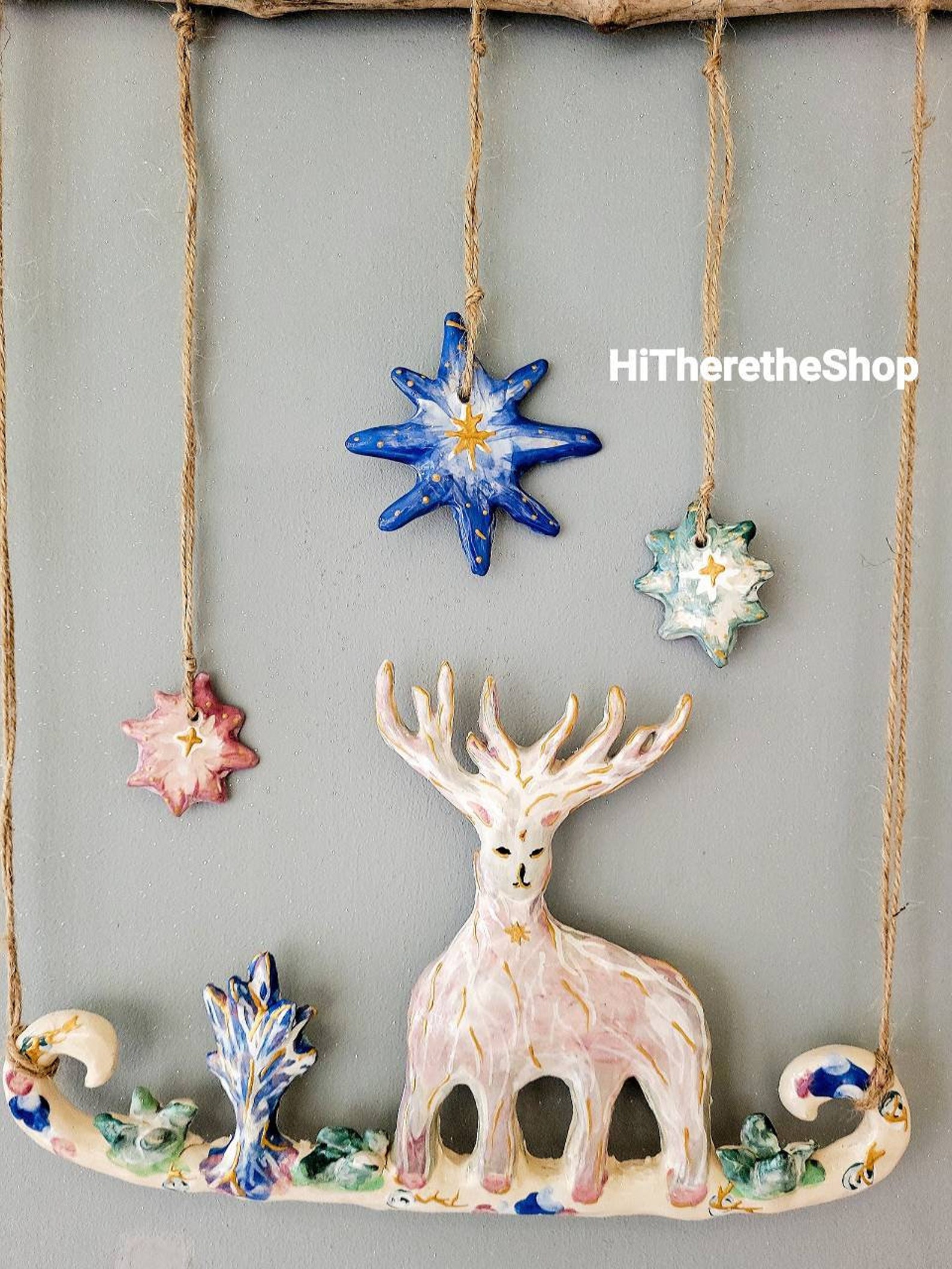 The Majestic White Stag! Handmade Ceramic Wall Hanging. God, Purity ...