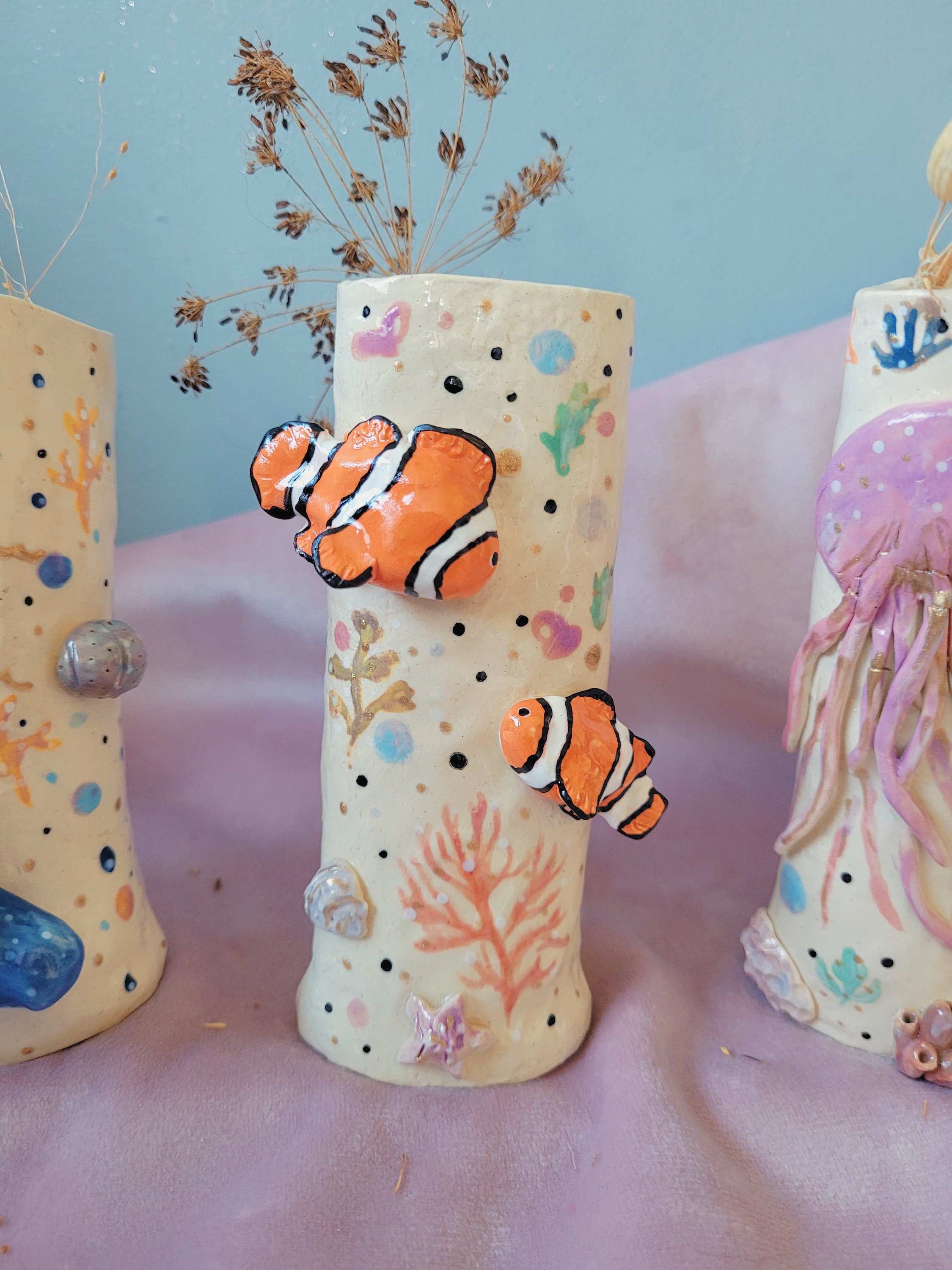 The Sealife Vases - Handmade Ceramic Vase, Home Décor, Garden Décor ...