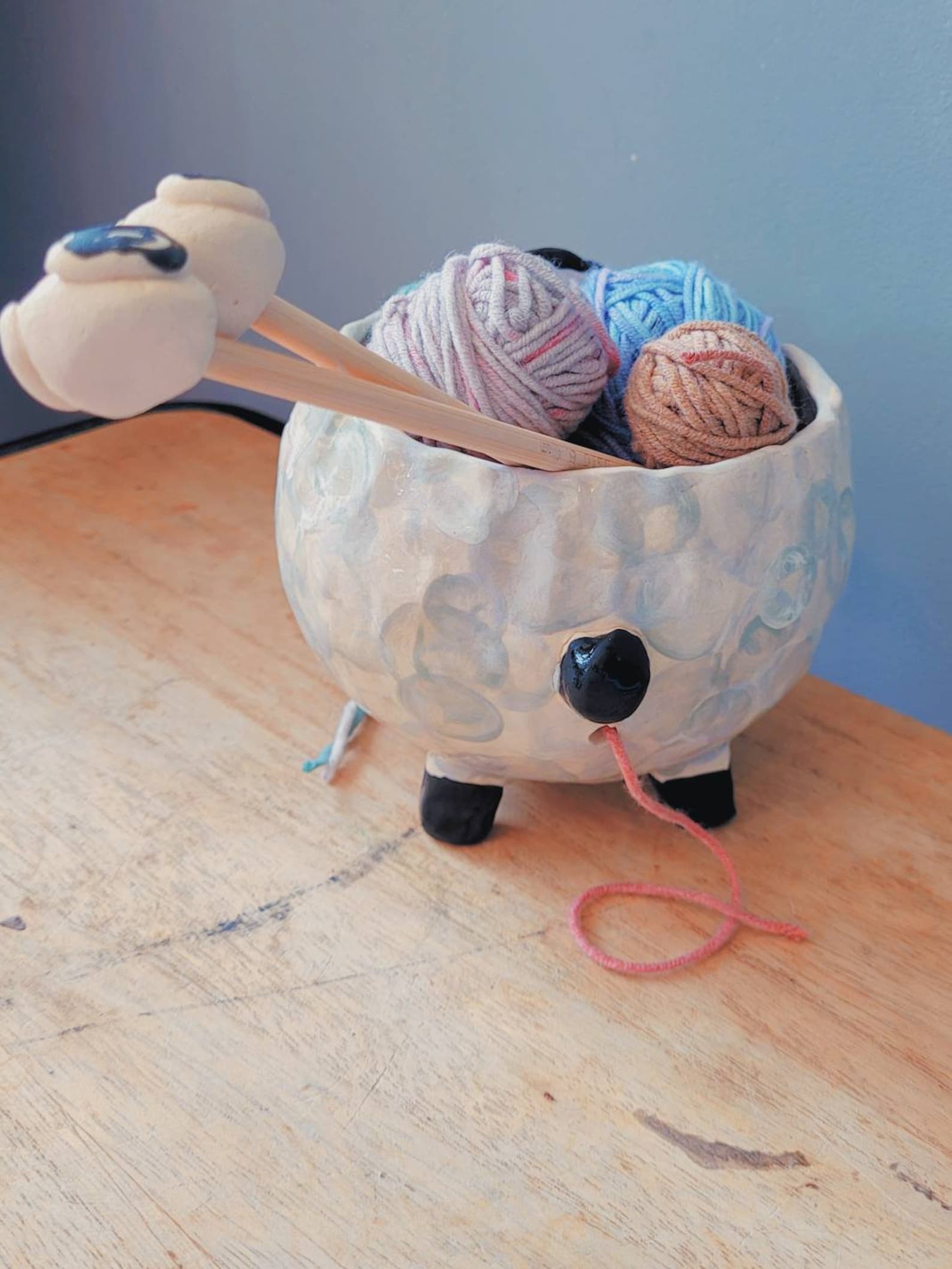 The Silly Sheep Yarn Bowl - Handmade Ceramic Yarn Bowl. Hand Pinched ...