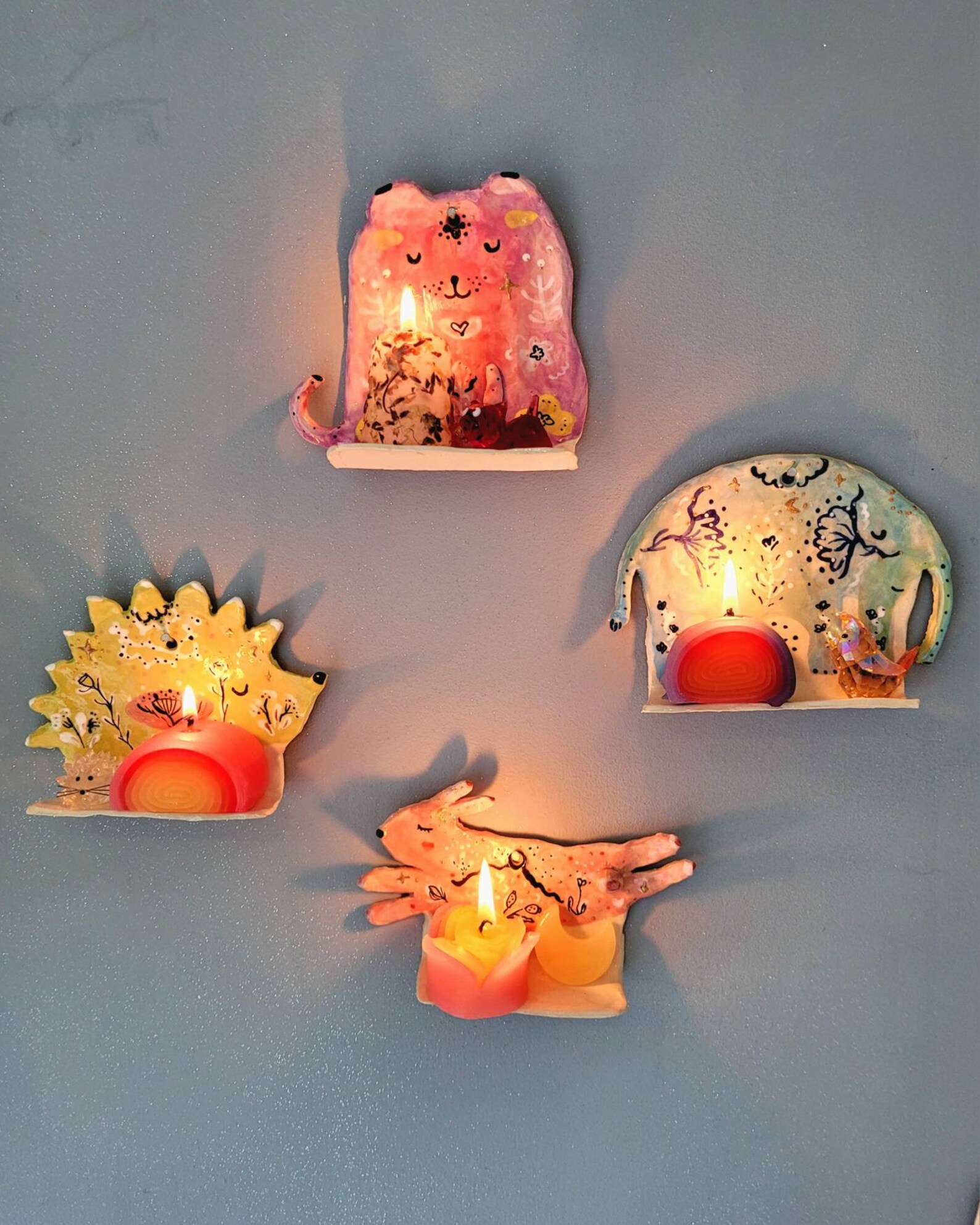 The Magic Animal Shrines! Handmade Ceramic Anima Wall Shelf, Candle ...