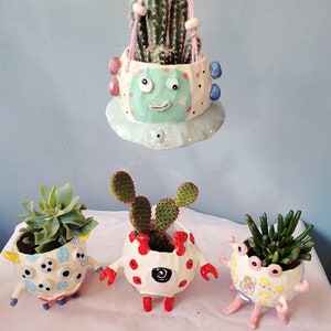 The Space Monster Alien Collection! Handmade Ceramic Plant Pot, Indoor ...