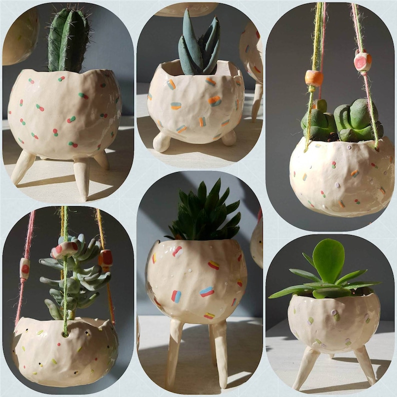 The Pills Collection Handmade Ceramic Plant Pot Hanging - Etsy
