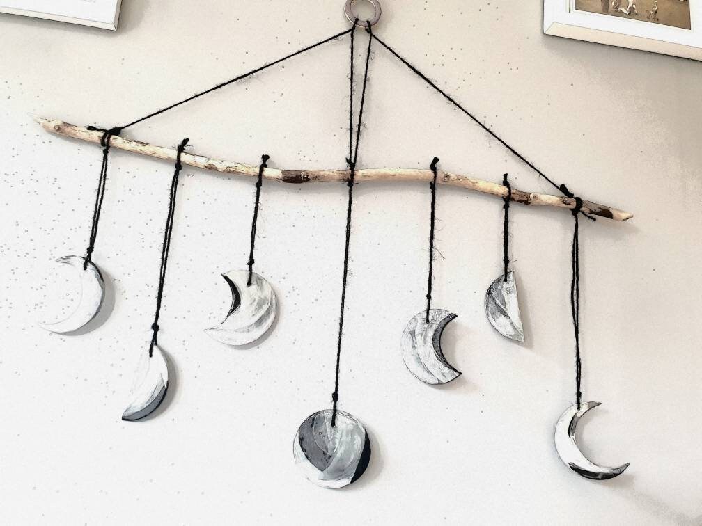 The Hithere Wall Collection - Moon Phase Wall Hanging. Handmade Ceramic ...