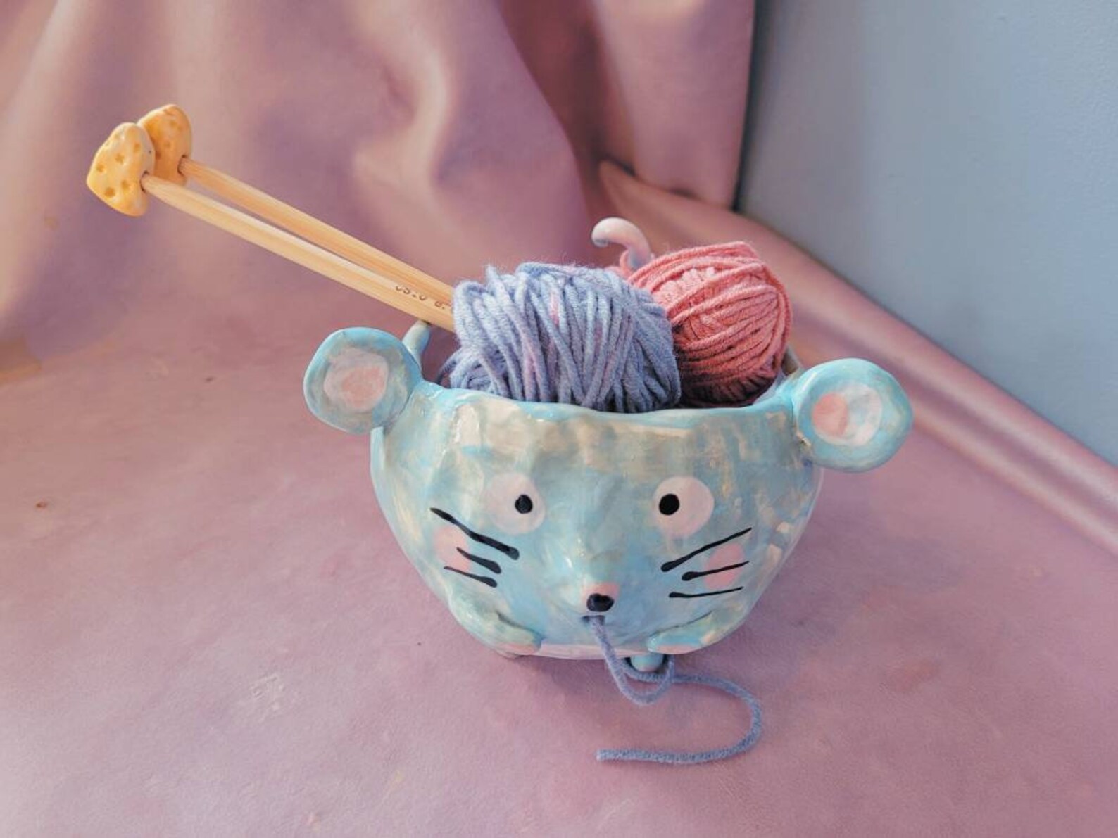 The Mouse & Cheese Yarn Bowl Handmade Ceramic Yarn Bowl. - Etsy