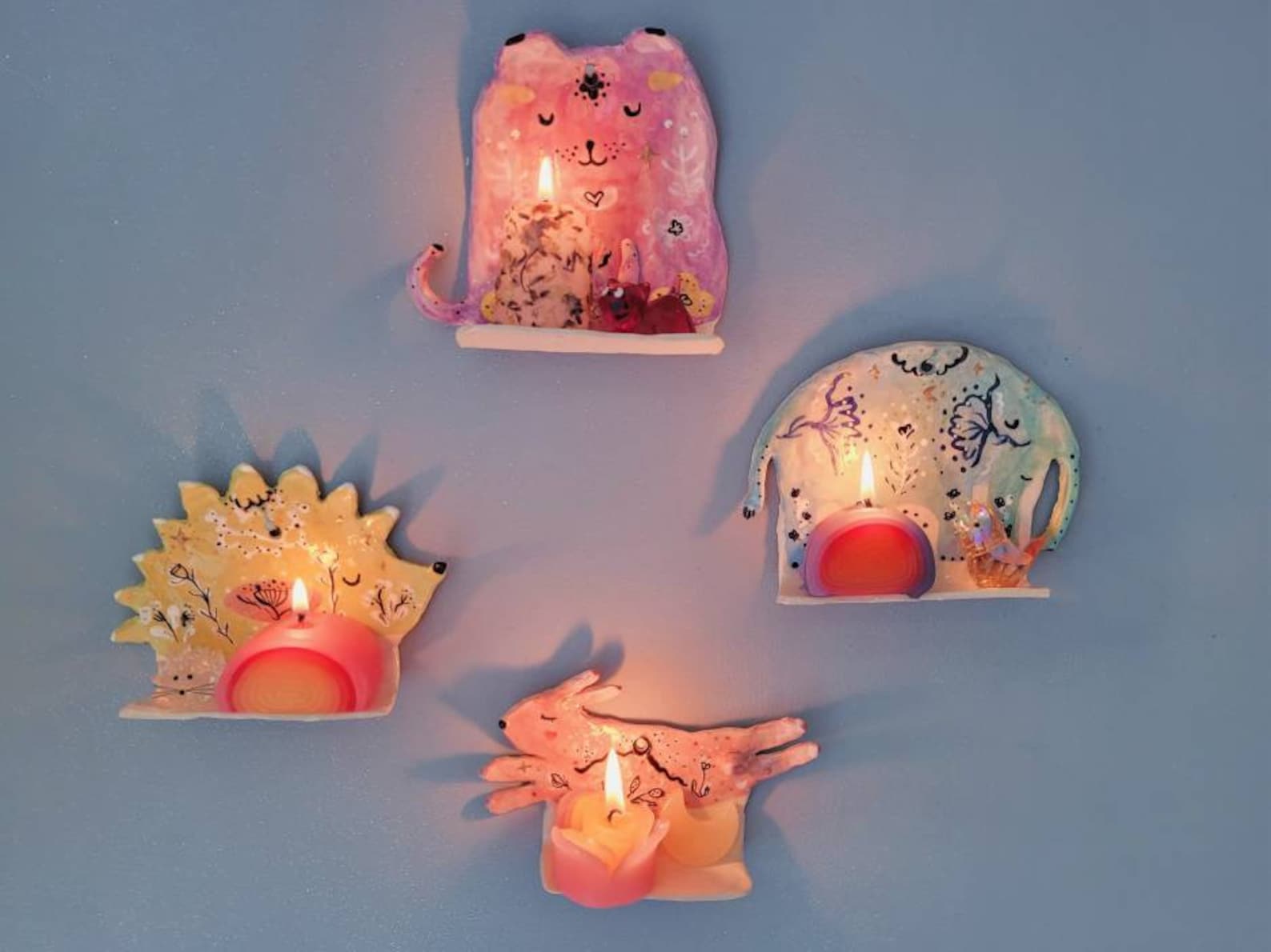 The Magic Animal Shrines! Handmade Ceramic Anima Wall Shelf, Candle ...