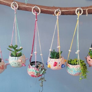 The Lush Pots Collection - Handmade Ceramic Hanging Planters, Succulent ...