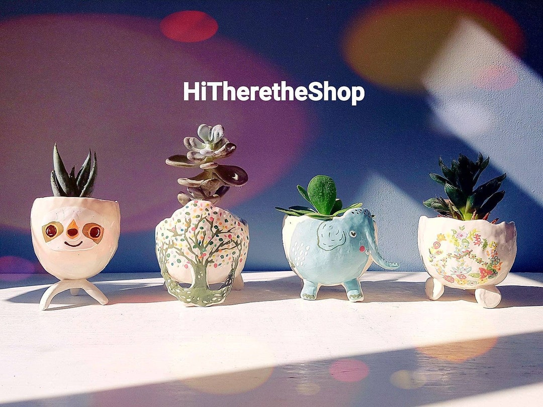 The Very Fun Collection 3 - Handmade Ceramic Plant Pot, Succulent Pot ...