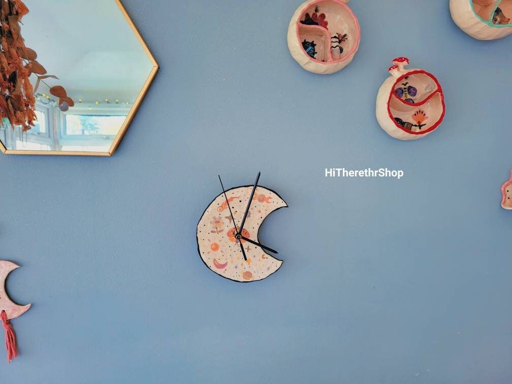 The Moon Magic Clock - the Uncannies Collection. Hand Made Ceramic ...