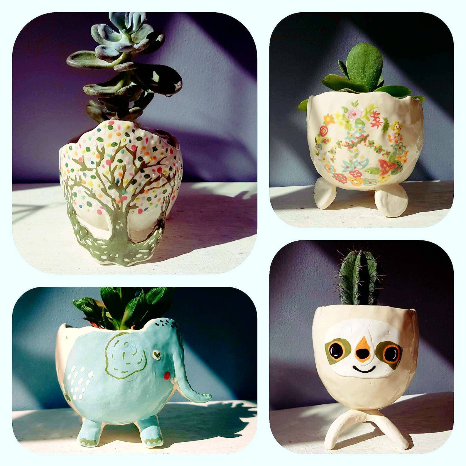 The Very Fun Collection 3 Handmade Ceramic Plant Pot | Etsy