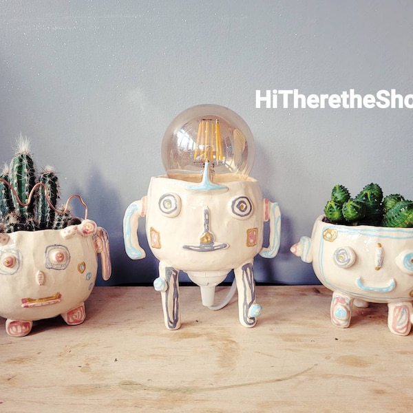 Robot Plant Pot - Etsy