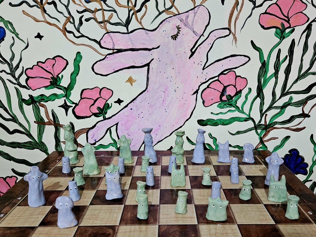 Botanic Wars Chess Pieces - Handmade Ceramic Chess Set. Pottery Gift ...