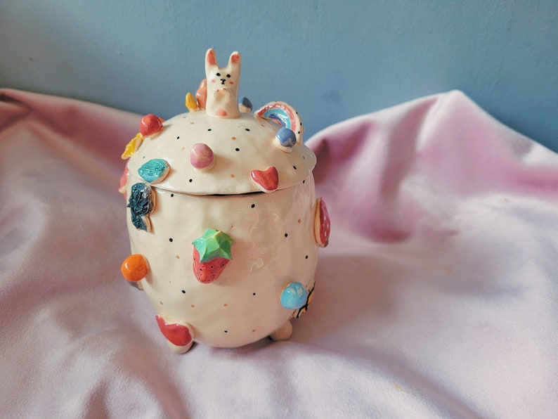 The Whimsical Jar of Bunny Secrets! Special Jar. Rose Mushroom Flower ...