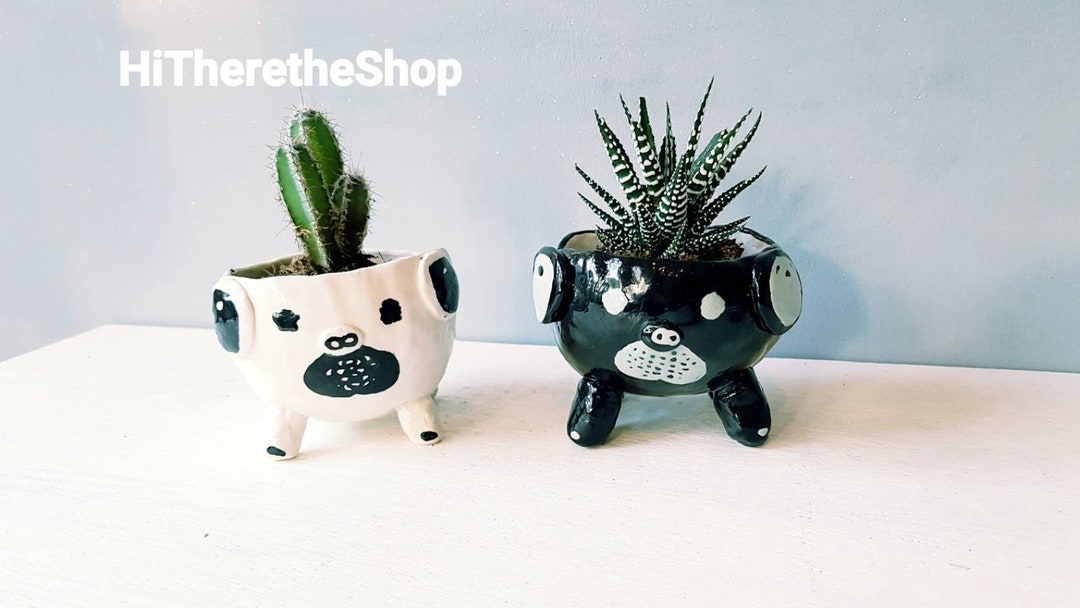 The Pug Friends Collection - Handmade Ceramic Plant Pot, Succulent Pot ...