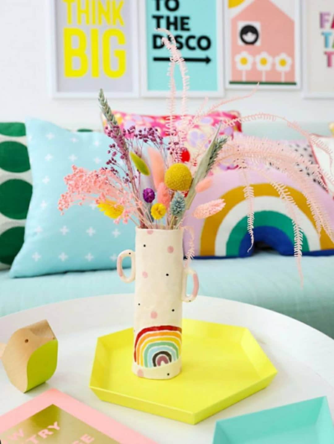 The Rainbow Vase. Handmade Ceramic Vase. Unique Gift Idea. Pottery ...